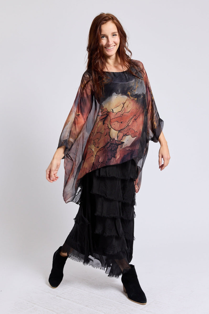 Italian Silk Hand Painted Silk Flowy Top – Jacqueline B Clothing